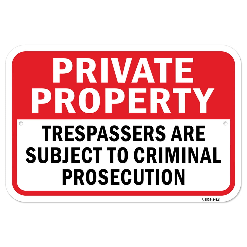 SignMission A-1824-24824 18 x 24 in. Aluminum Sign - Private Property ...