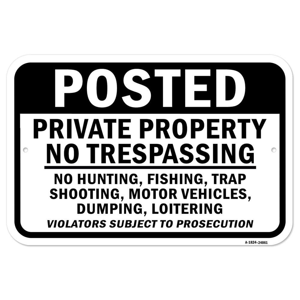 SignMission A-1824-24861 18 x 24 in. Aluminum Sign - Posted Private ...