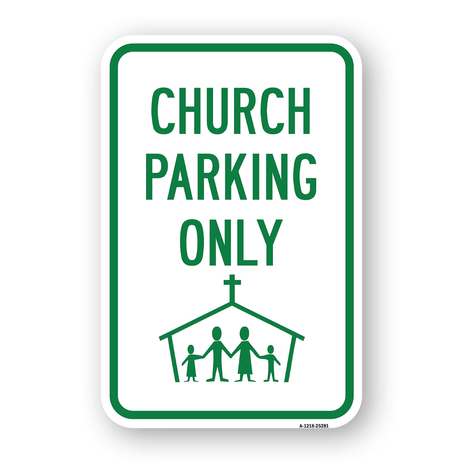 SignMission A-1824-25281 18 x 24 in. Aluminum Sign - Church Parking ...