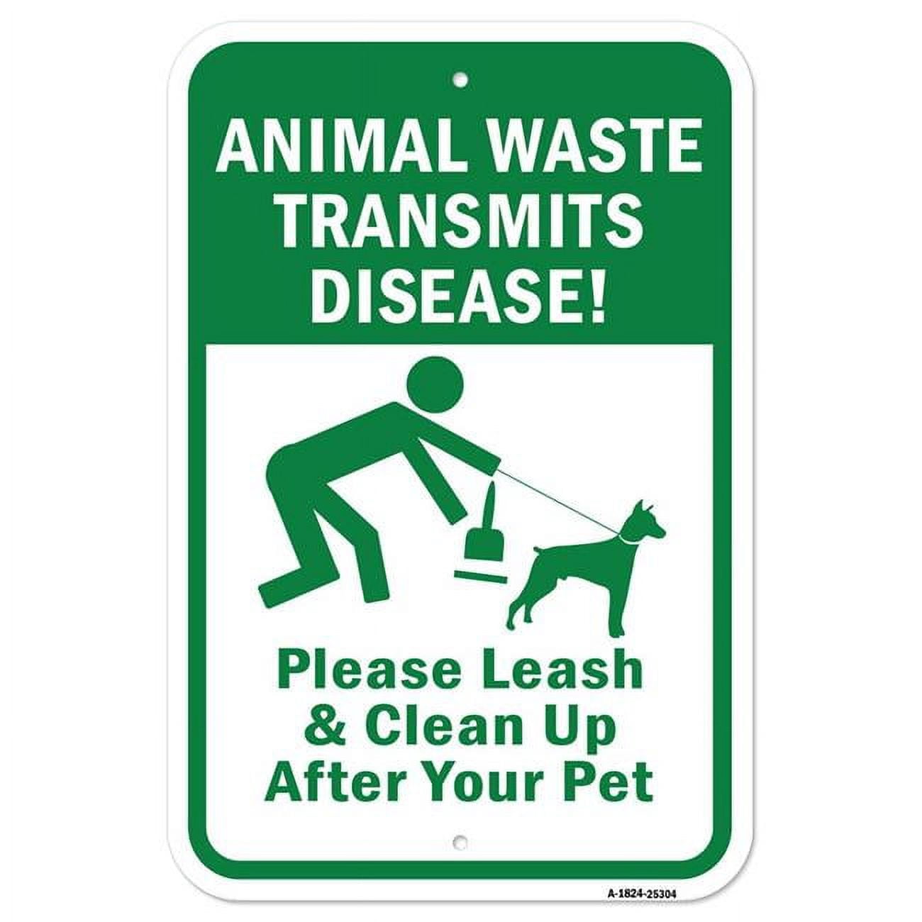 SignMission A-1824-25304 18 x 24 in. Aluminum Sign - Animal Waste ...