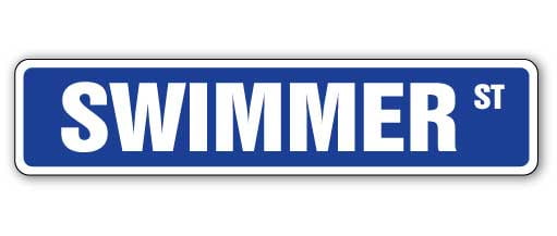 SignMission A-24-SS-Swimmer 6 x 24 in. Swimmer Aluminum Street Sign ...