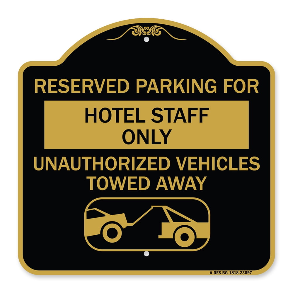 SignMission Designer Series Sign - Reserved Parking for Hotel Staff ...
