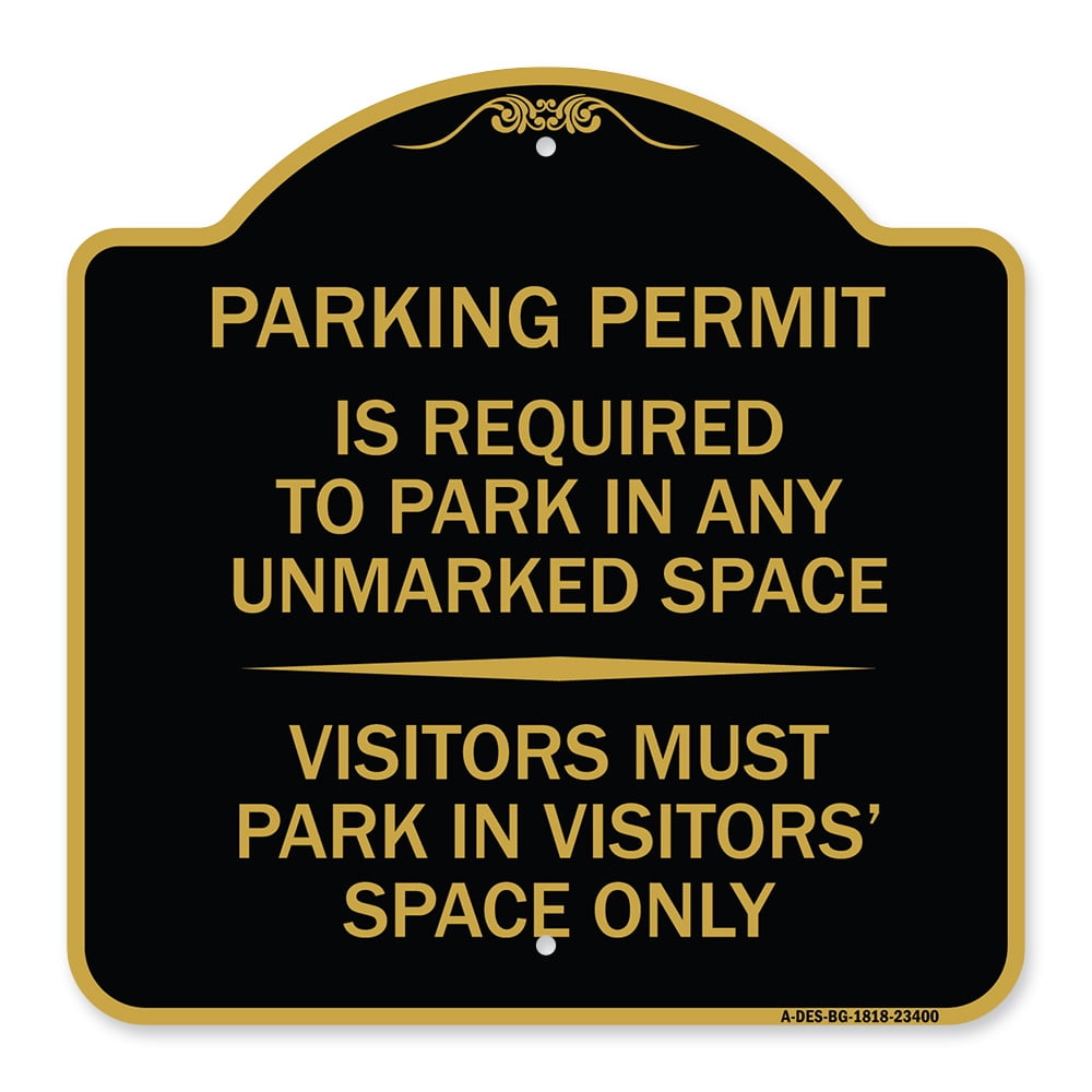 SignMission Designer Series Sign - Parking Permit Is Required to Park ...