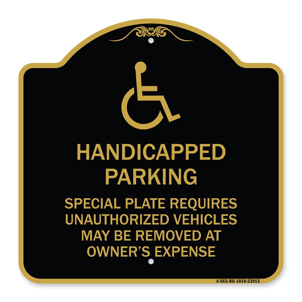 SignMission Designer Series Sign - Handicapped Parking - Special Plate ...