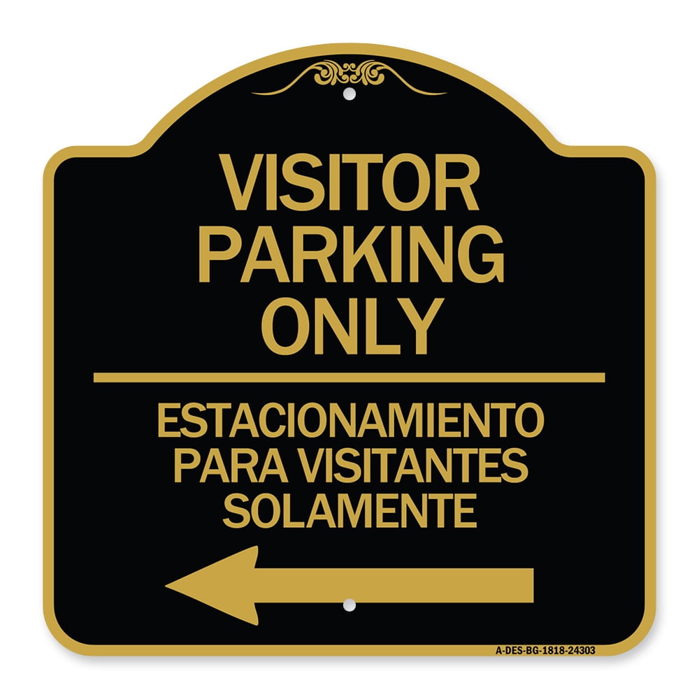 SignMission Designer Sign - Bilingual Reserved Parking Sign Visitor ...