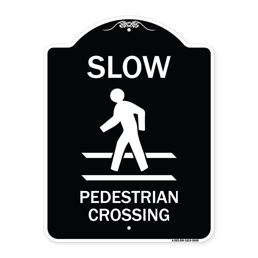 SignMission A-DES-BW-1824-9890 18 x 24 in. Designer Series Sign - Slow ...