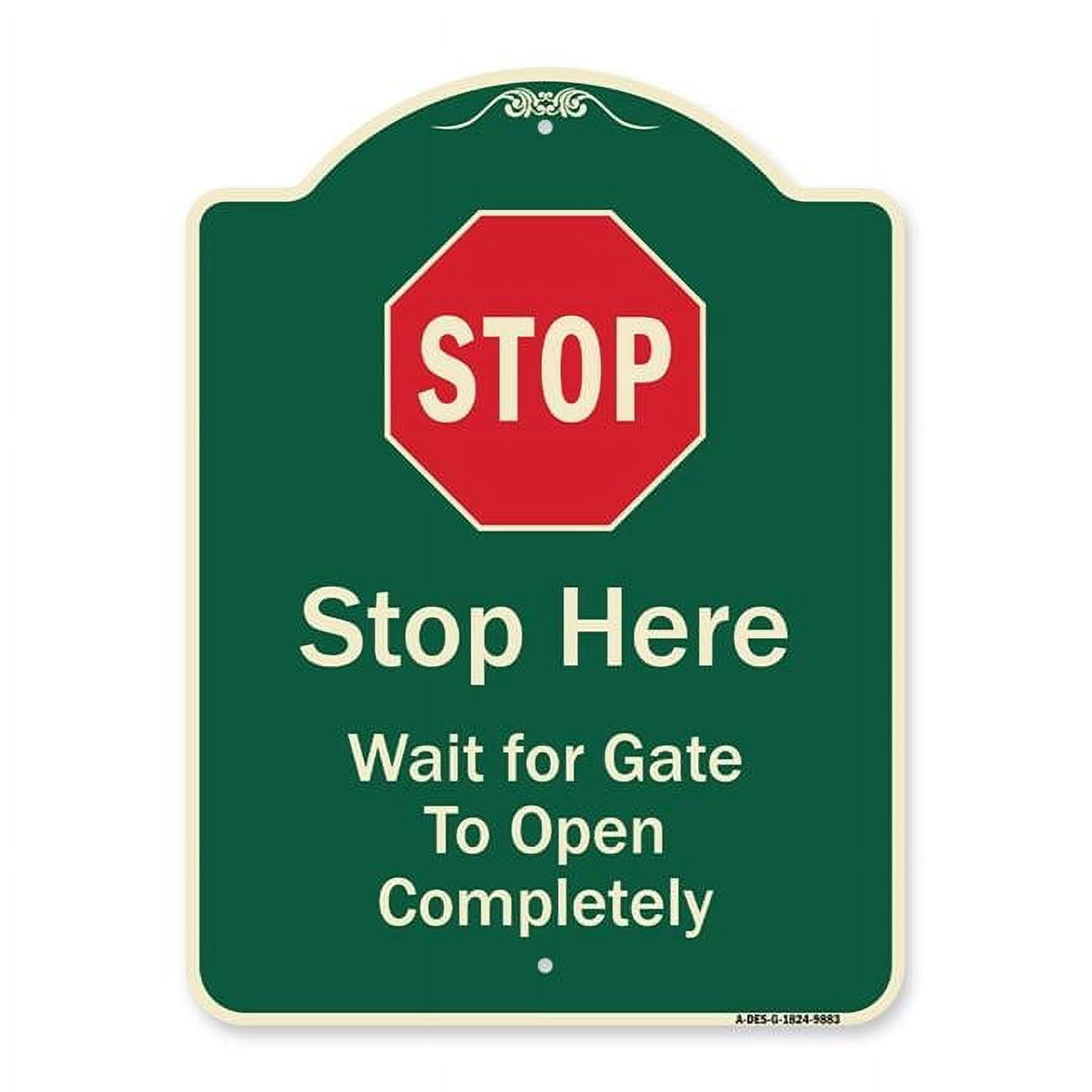 SignMission A-DES-G-1824-9883 Designer Series Sign - Stop , Wait for ...