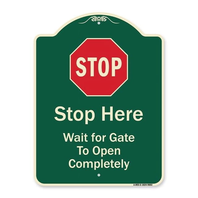 SignMission A-DES-G-1824-9883 Designer Series Sign - Stop , Wait for ...