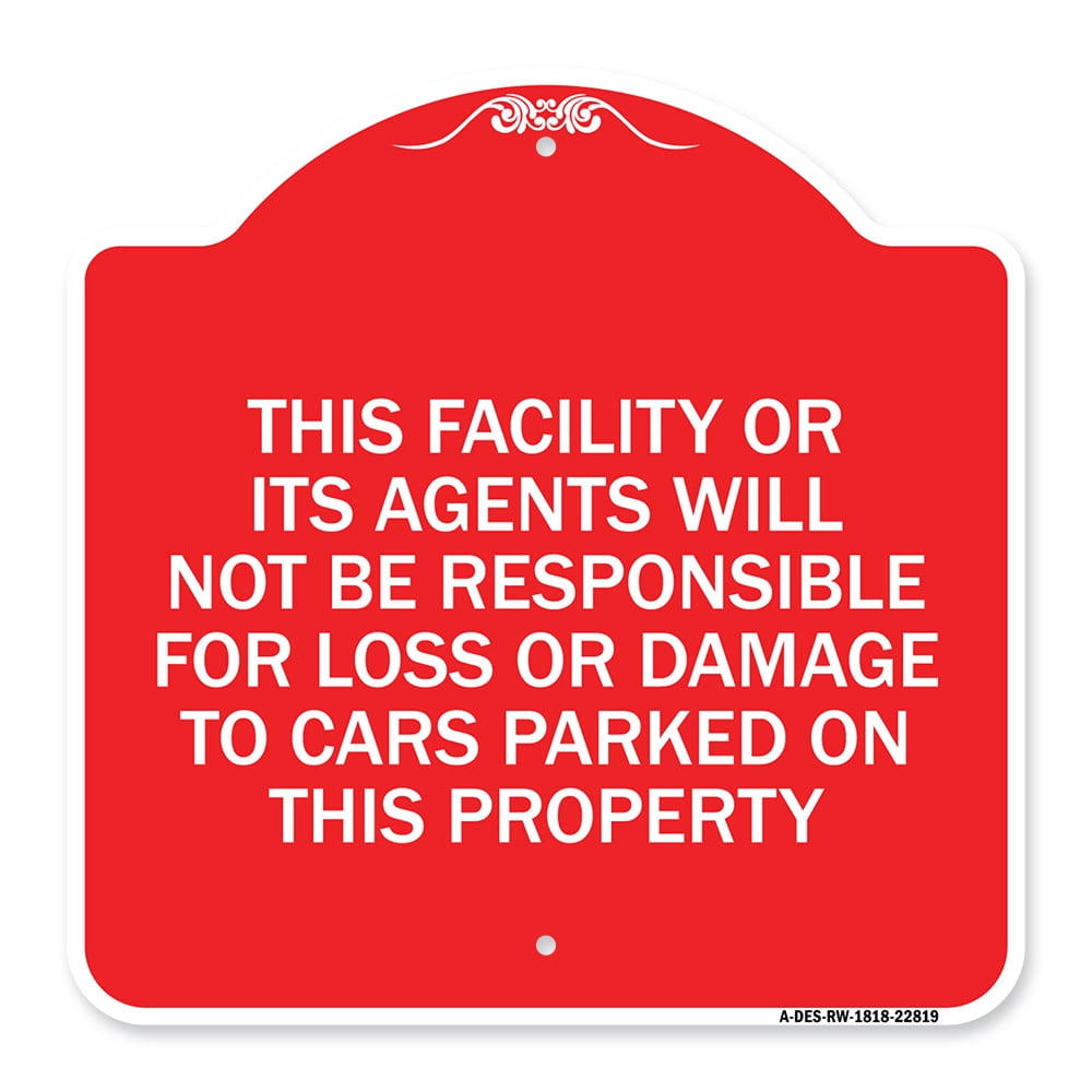 SignMission Designer Series Sign - This Facility or Its Agents Will Not ...