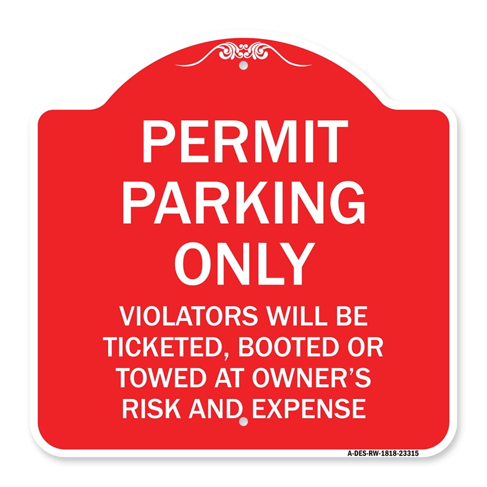 SignMission Designer Series Sign - Permit Parking Only Violators Will ...