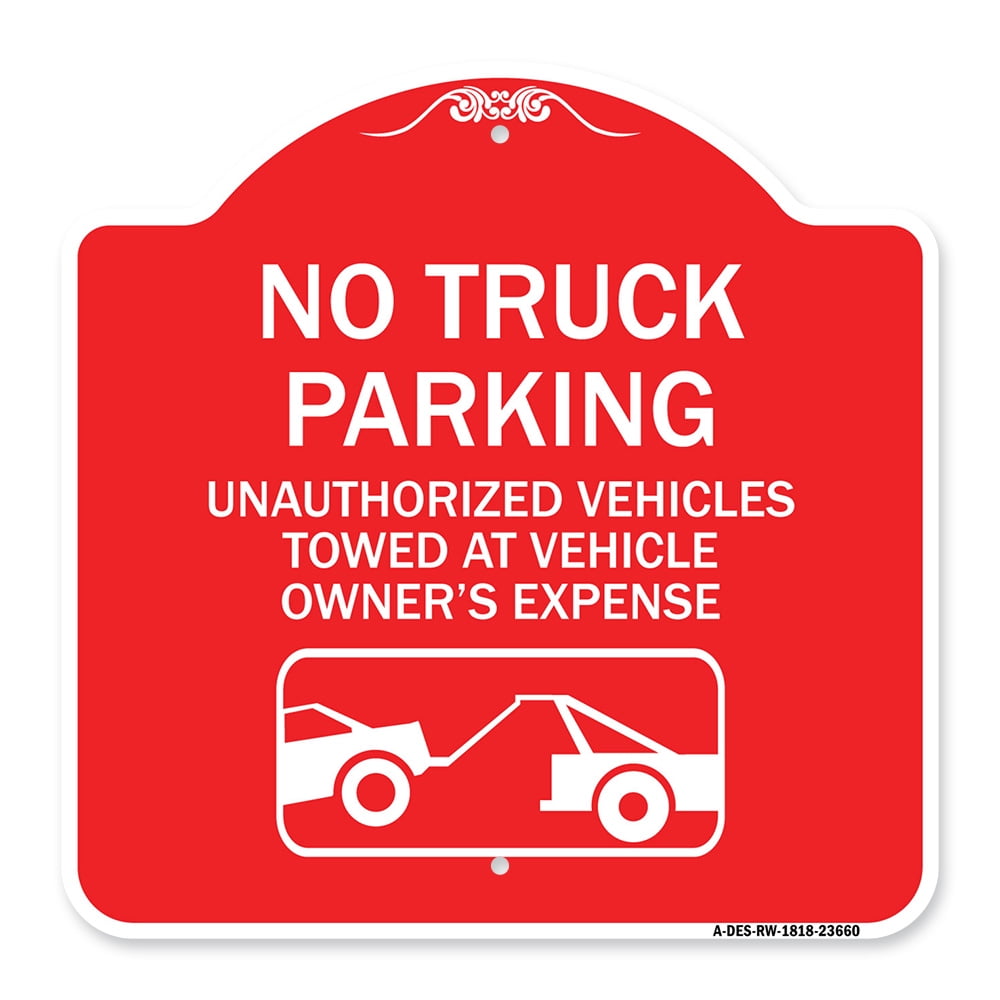 SignMission Designer Series Sign - No Parking Sign No Truck Parking ...