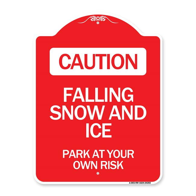 SignMission 18 x 24 in. Designer Series Sign - Caution Falling Snow ...