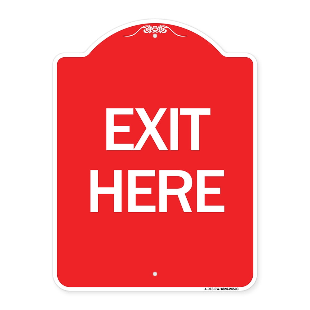 SignMission A-DES-RW-1824-24503 18 x 24 in. Designer Series Sign - Exit ...