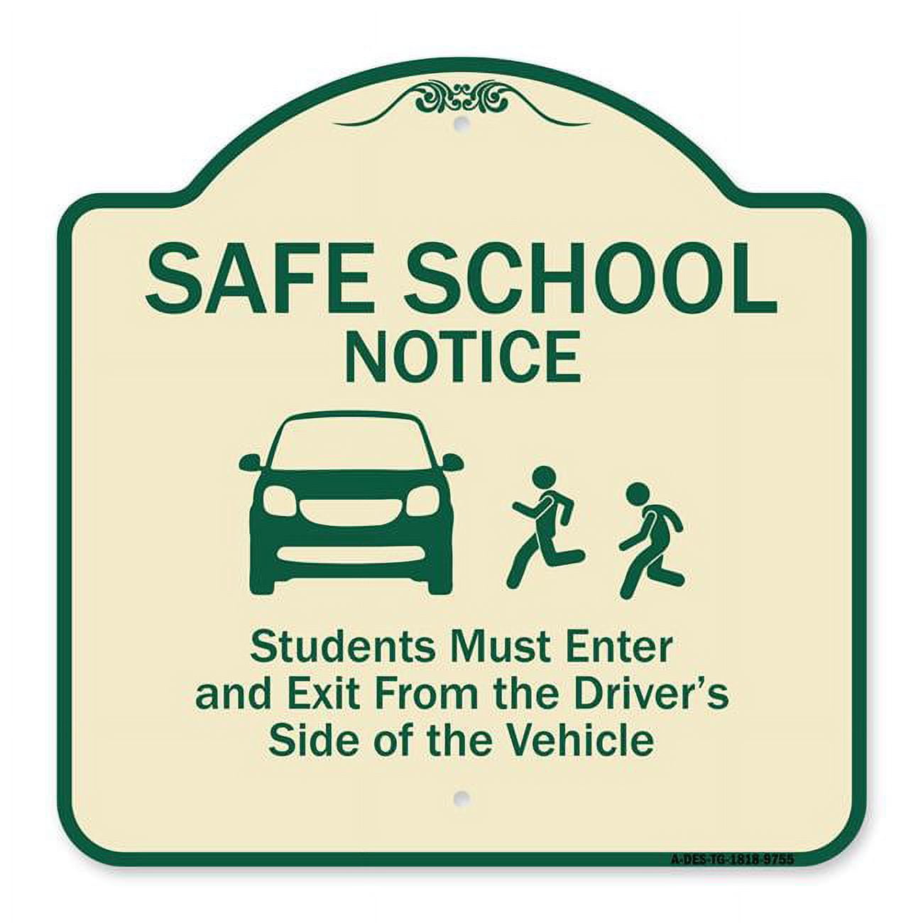 SignMission A-DES-TG-1818-9755 18 x 18 in. Designer Series Sign - Safe ...