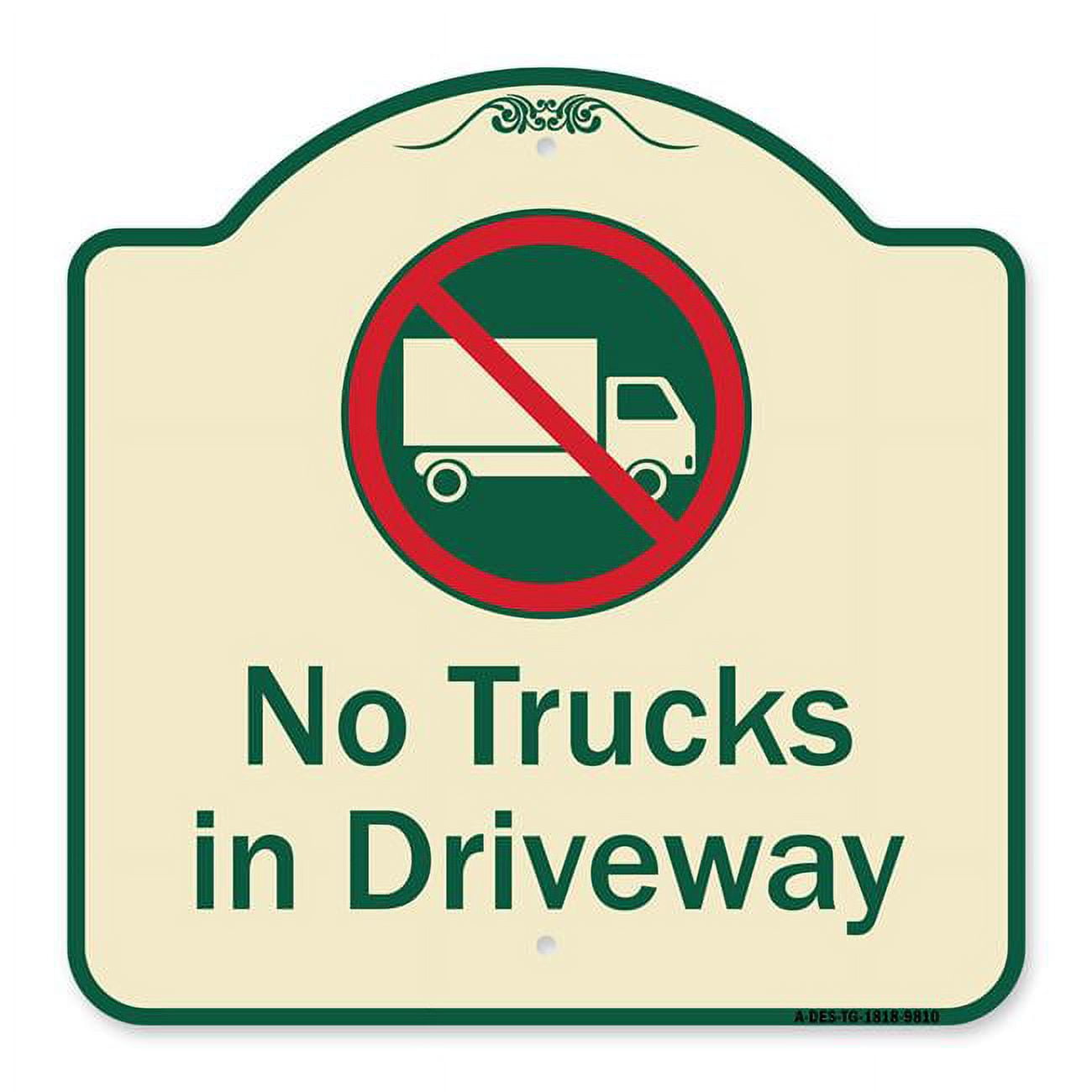 SignMission A-DES-TG-1818-9810 18 x 18 in. Designer Series Sign - No ...