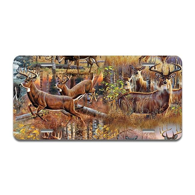 Deer Pattern Aluminum License Plate| License Plate 12" X 6" Fits Any ...