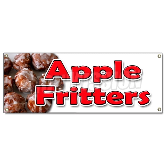 APPLE FRITTERS BANNER SIGN baker sweets pastries bakery apple cakes ...