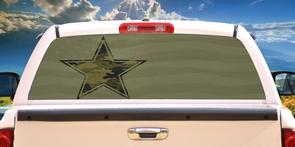 SignMission Army Star Rear Window Graphic truck view thru vinyl decal ...