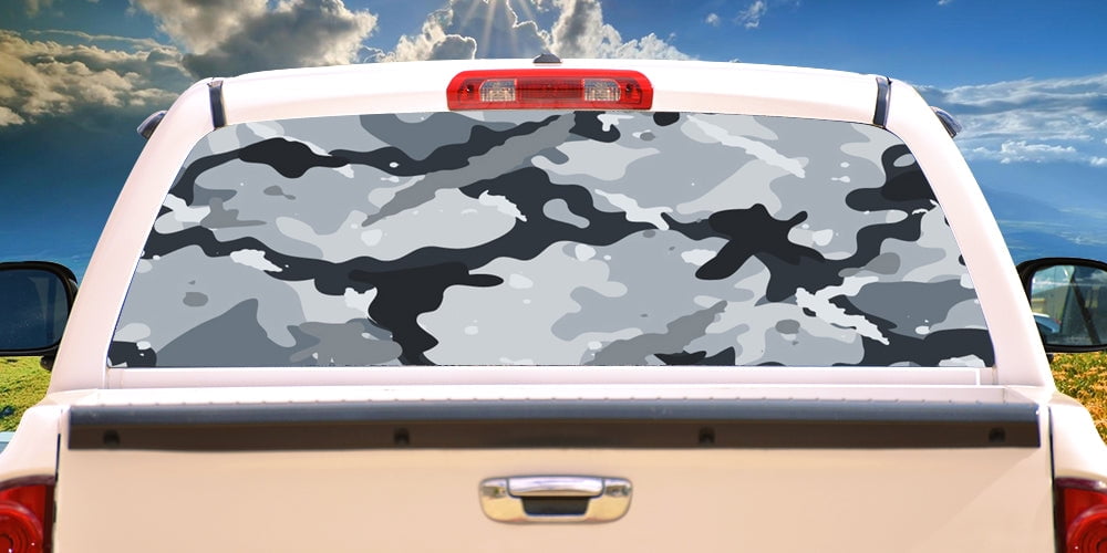 SignMission Gray Camouflage Rear Window Graphic truck view thru vinyl ...