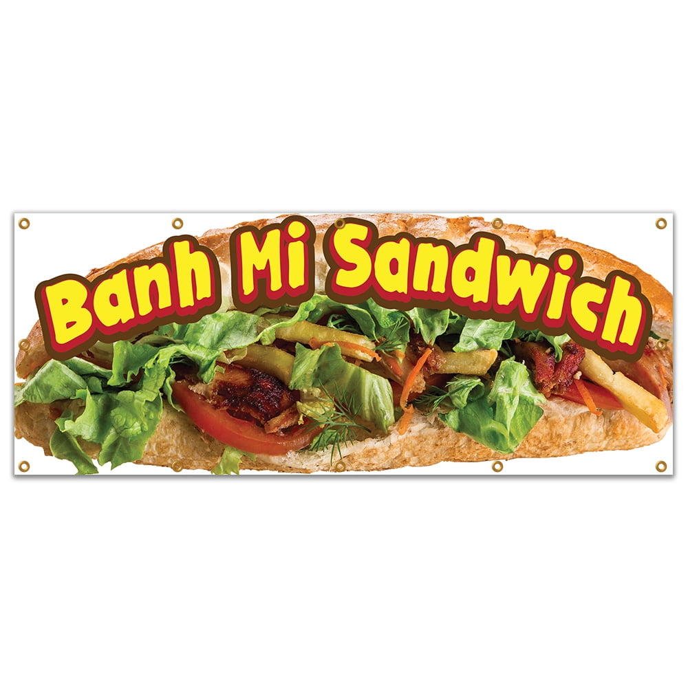 SignMission B-120 Banh Mi Sandwich19 120 in. Banh Mi Sandwich Banner ...