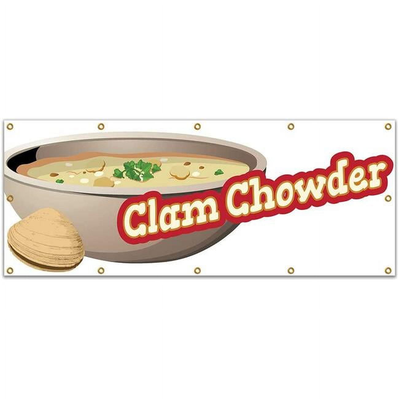 SignMission B-120 Clam Chowder19 120 in. Clam Chowder Banner with ...