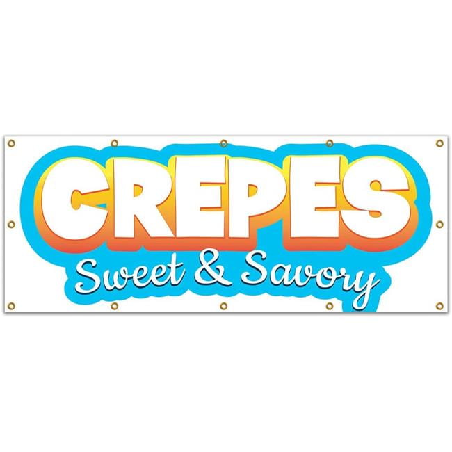SignMission B-120 Crepes19 120 in. Crepes Banner with Concession Stand ...