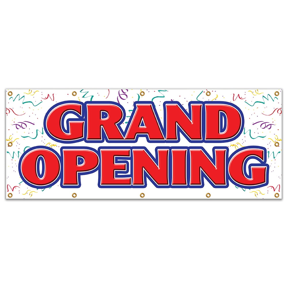 SignMission 48x120 in. Grand Opening Banner Sign - New Store Open Soon ...