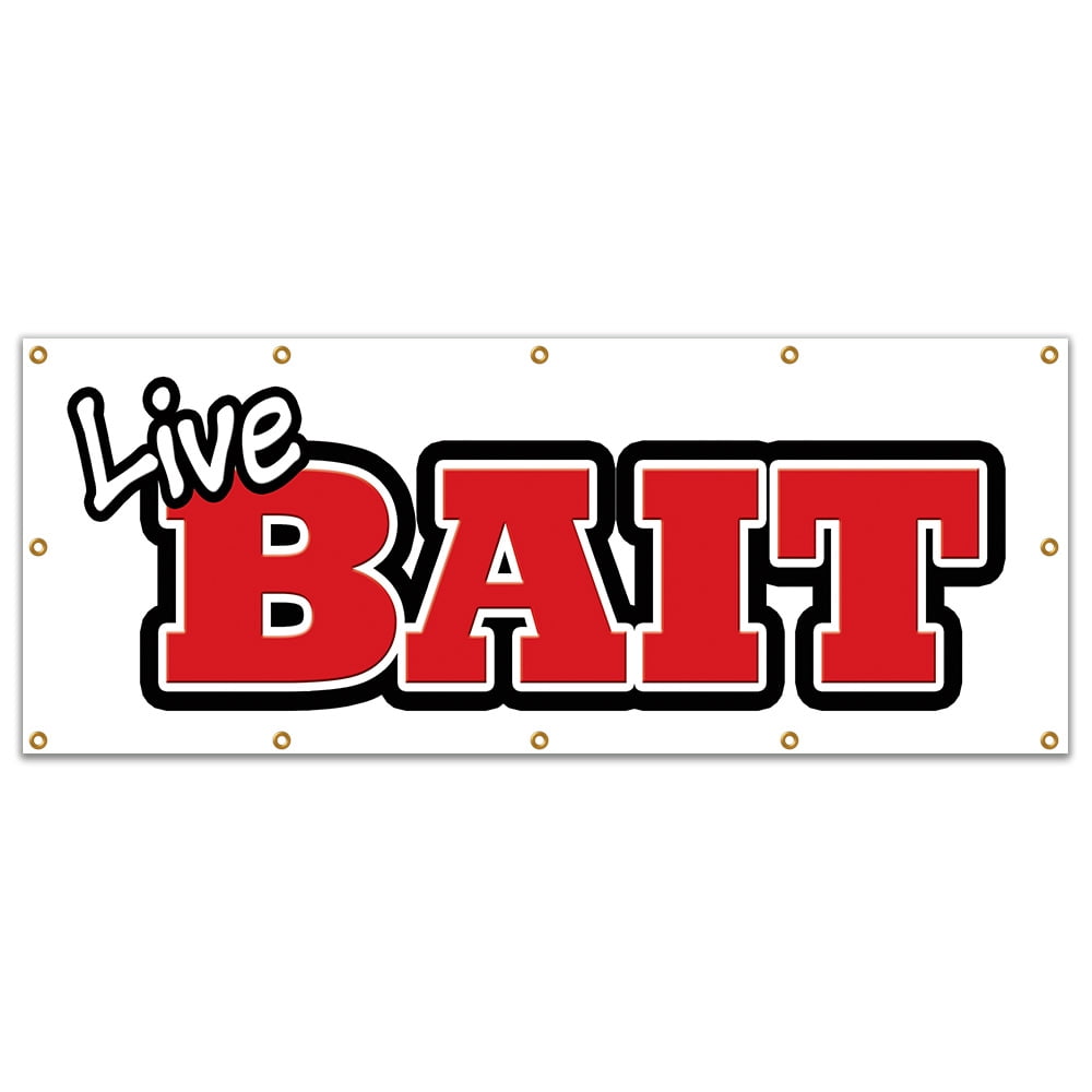 SignMission B-120 Live Bait 48 x 120 in. Live Bait Banner Sign ...