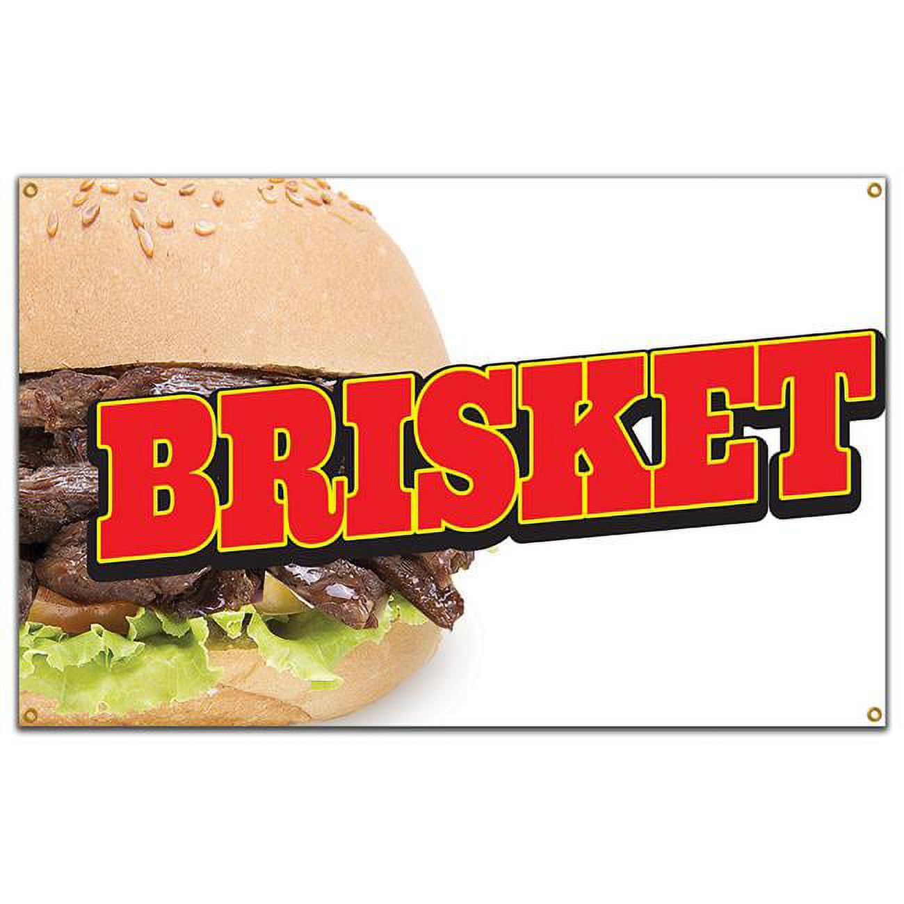 SignMission B-60 Brisket19 60 in. Brisket Banner with Concession Stand ...