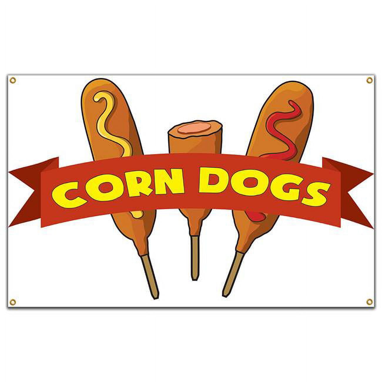 SignMission B-60 Corn Dogs 36 x 60 in. Banner Sign - Corn Dogs ...