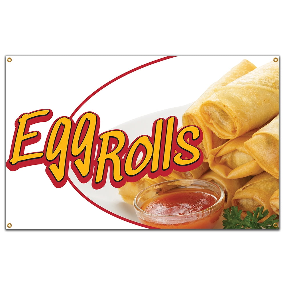 Egg Rolls 60" Banner Concession Stand Food Truck Single Sided - Walmart.com