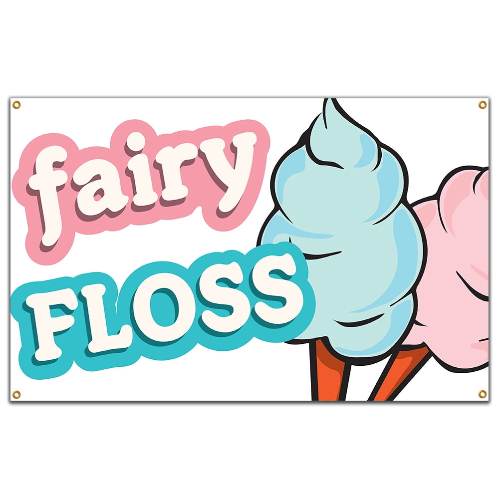 SignMission B-60 Fairy Floss 36 x 60 in. Banner Sign - Fairy Floss ...