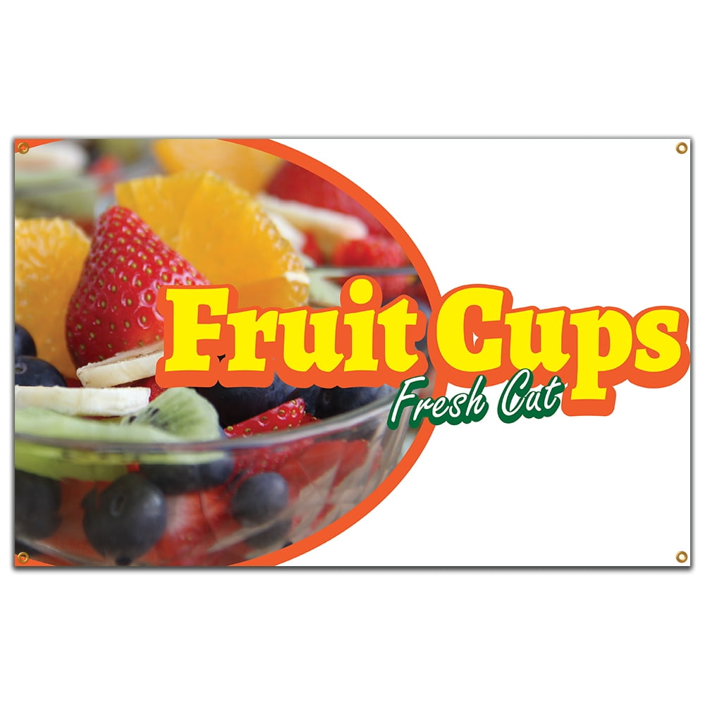 SignMission B-60 Fruit Cups19 60 in. Concession Stand Food Truck Single ...
