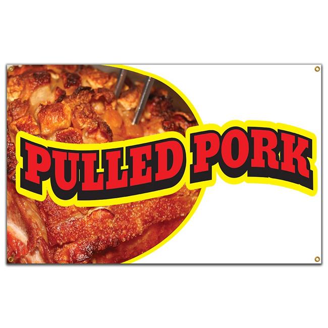 SignMission B-60 Pulled Pork 36 x 60 in. Pulled Pork Heavy Duty 13 oz ...