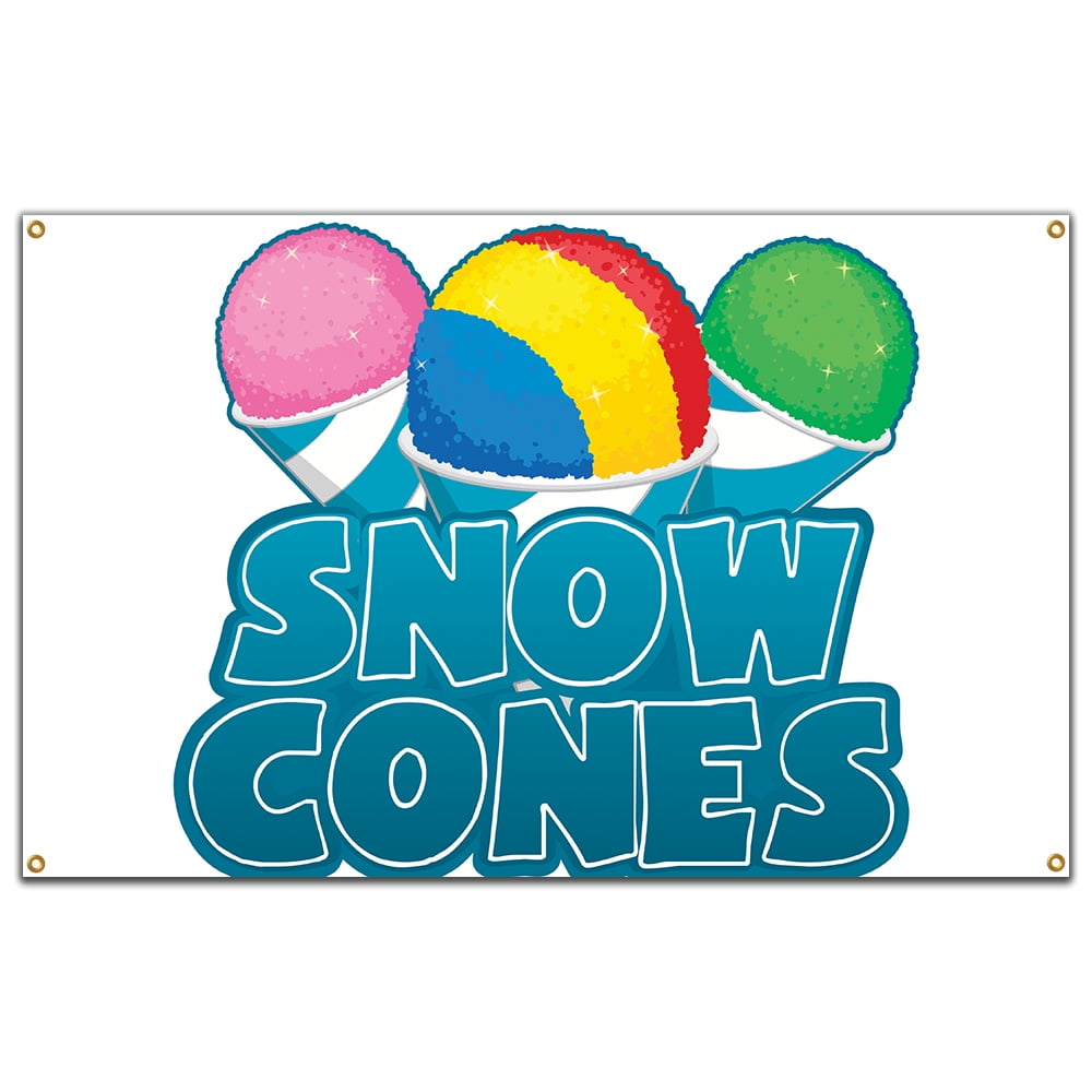 SignMission B-60 Snow Cones 36 x 60 in. Banner Sign - Snow Cones ...