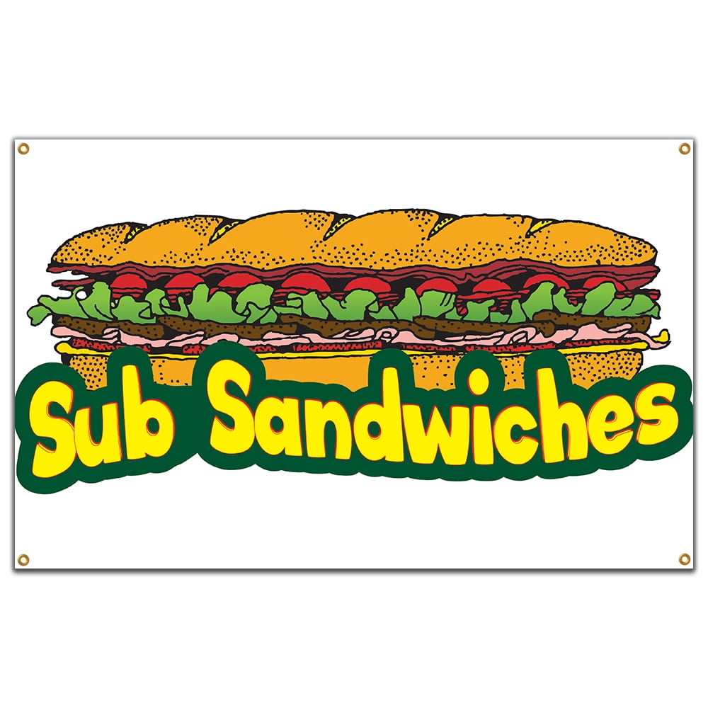 SignMission B-60 Sub Sandwiches 36 x 60 in. Banner Sign - Sub ...