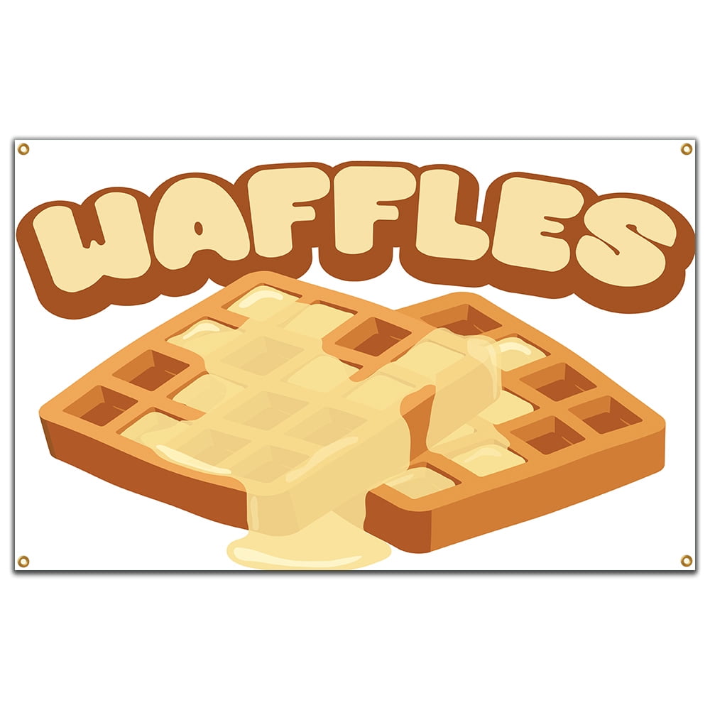 SignMission B-60 Waffles 36 x 60 in. Banner Sign - Waffles - Walmart.com