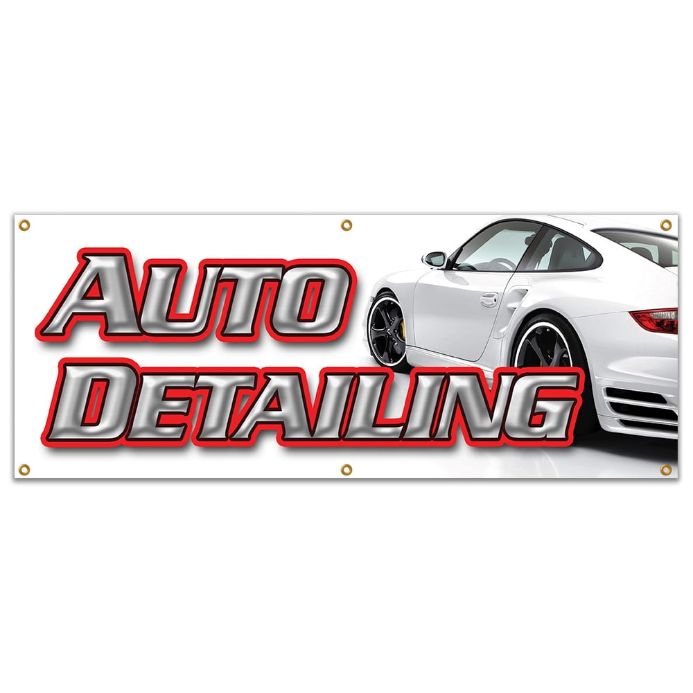 SignMission B-72 Auto Detailing 24 x 72 in. Auto Detailing Banner Sign ...