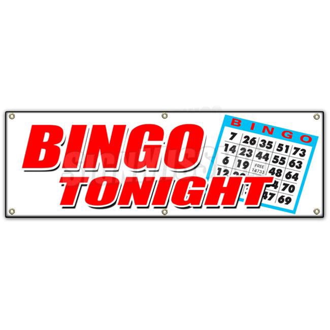 SignMission 72 in. Bingo Tonight Banner Sign - Public Welcome Free ...