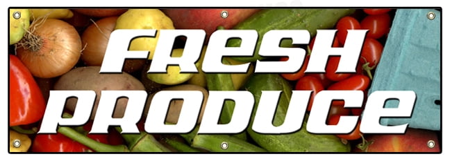 SignMission B-72 Fresh Produce 72 in. Banner Sign - Fresh Produce ...