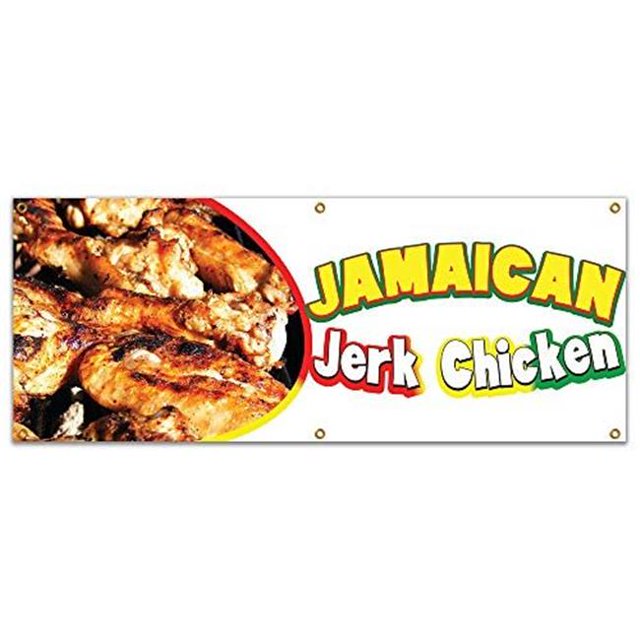 Signmission 72 In Jamaican Jerk Chicken Banner With Concession Stand