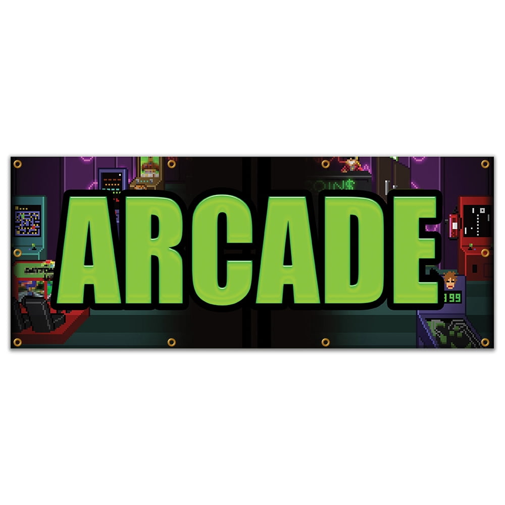 SignMission B-96 Arcade 36 x 96 in. Arcade Banner Sign - Video Pinball ...