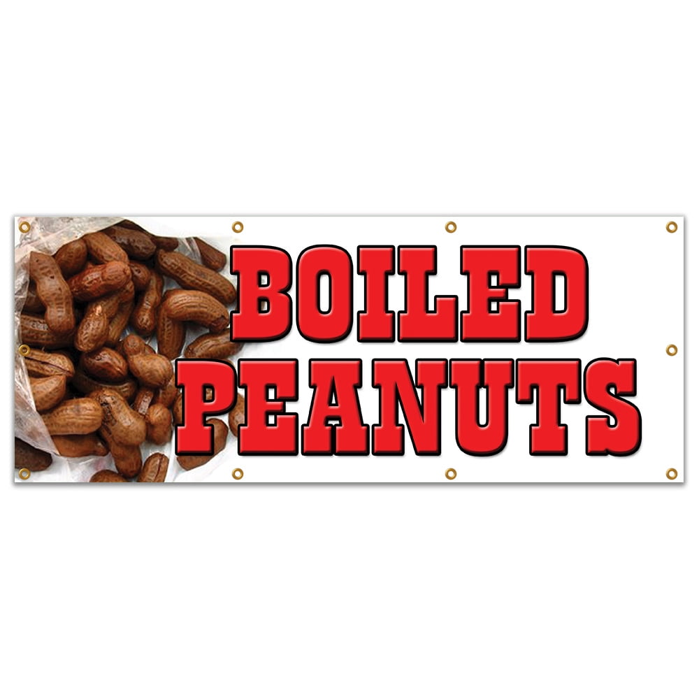 SignMission B-96 Boiled Peanuts 36 x 96 in. Boiled Peanuts Banner Sign ...