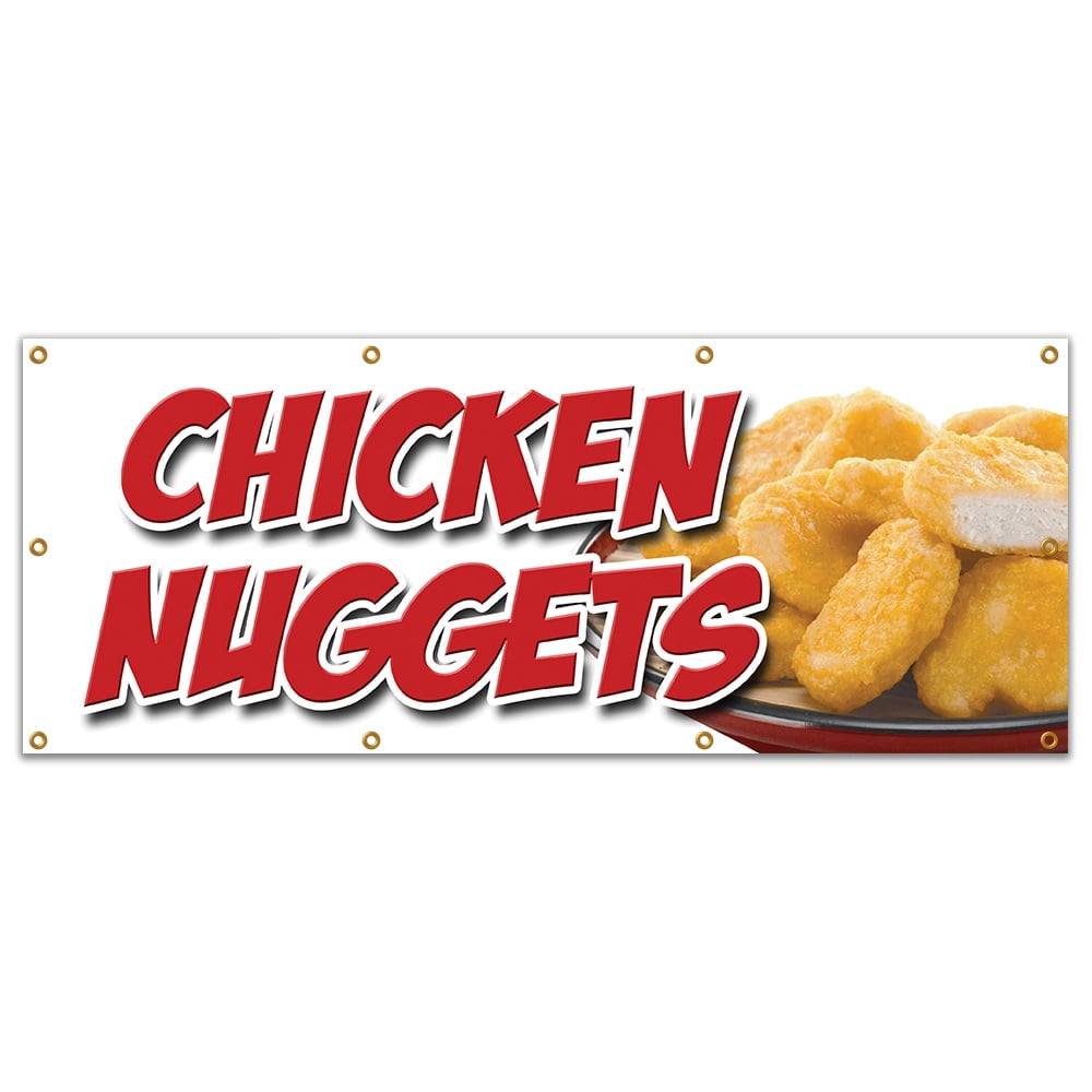 SignMission B-96 Chicken Nuggets 36 x 96 in. Chicken Nuggets Banner ...
