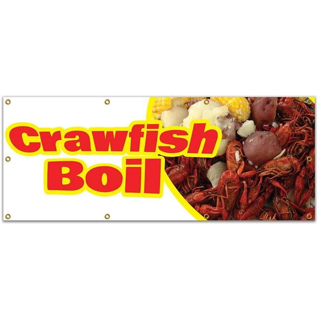 SignMission B-96 Crawfish Boil 36 x 96 in. Crawfish Boil Banner Sign ...