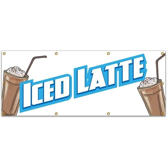 SignMission B-96 Iced Latte19 96 in. Iced Latte Banner with Concession ...