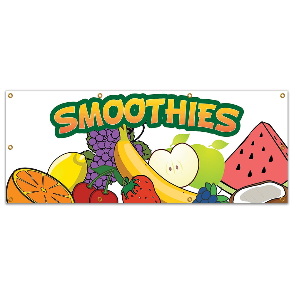 SignMission B-96 Smoothies19 96 in. Smoothies Banner with Concession ...
