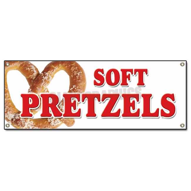 SignMission B-96 Soft Pretzels 36 x 96 in. Soft Pretzels Banner Sign ...
