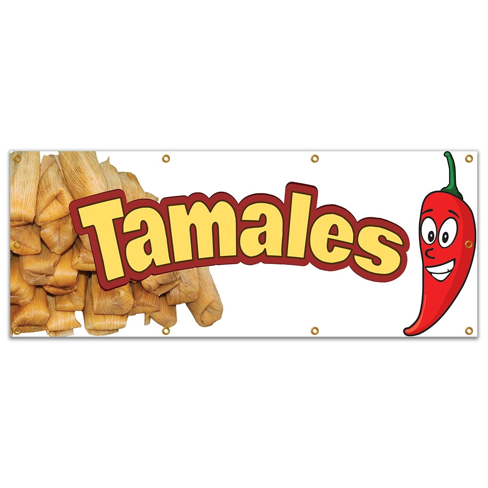 SignMission B-96 Tamales19 96 in. Tamales Banner with Concession Stand ...