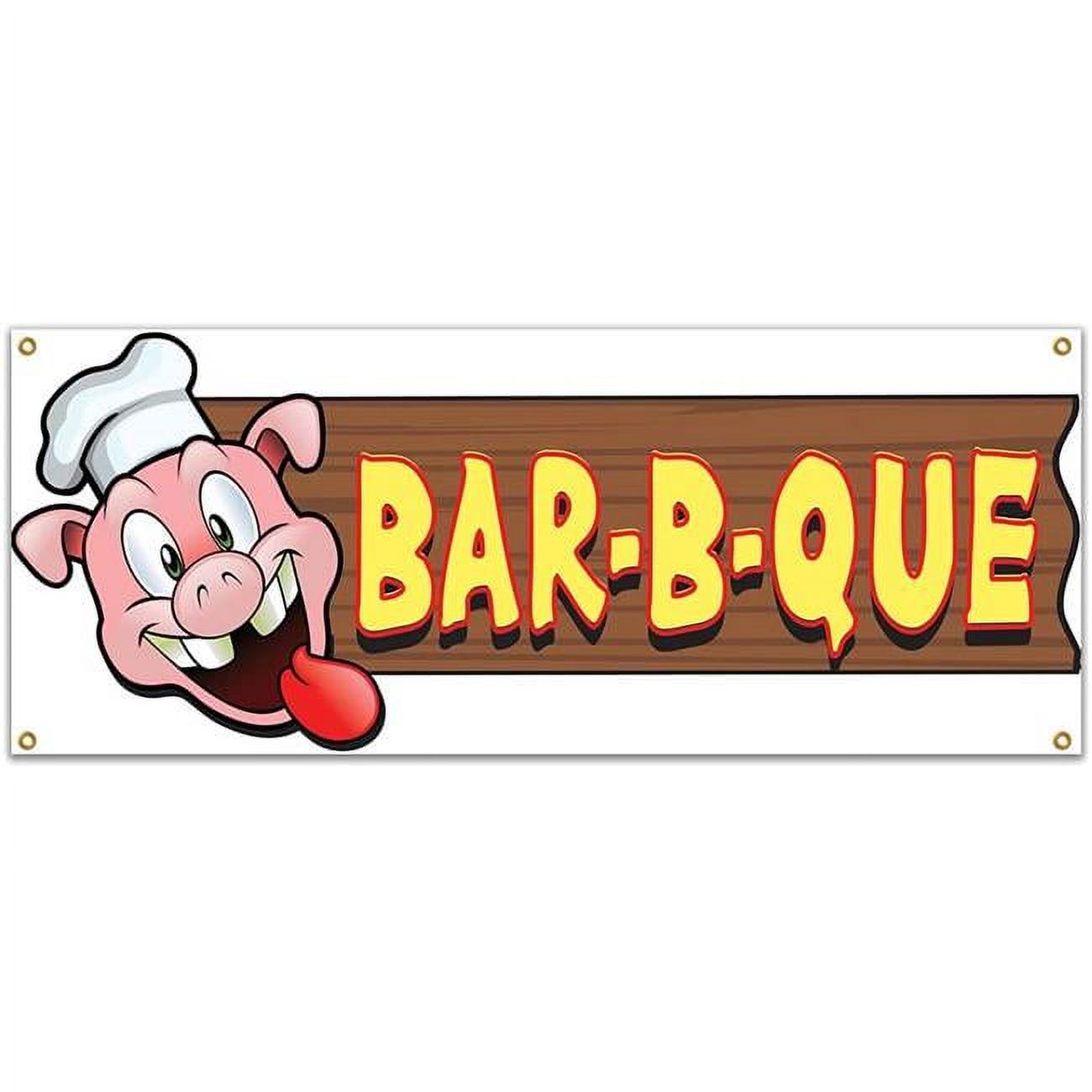SignMission B-Bar-B-Que Pig Sign19 48 in. Bar-B-Que Pig Sign Banner ...